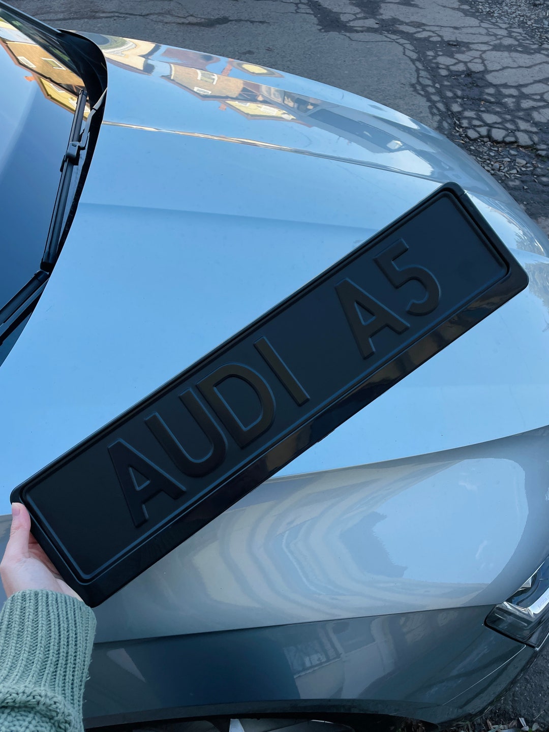 Custom Black European Front License Plate German Copy Personalized ...