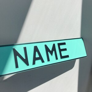 Custom Turquoise Front License Plate Delete Mint Nameplate Sign Home ...