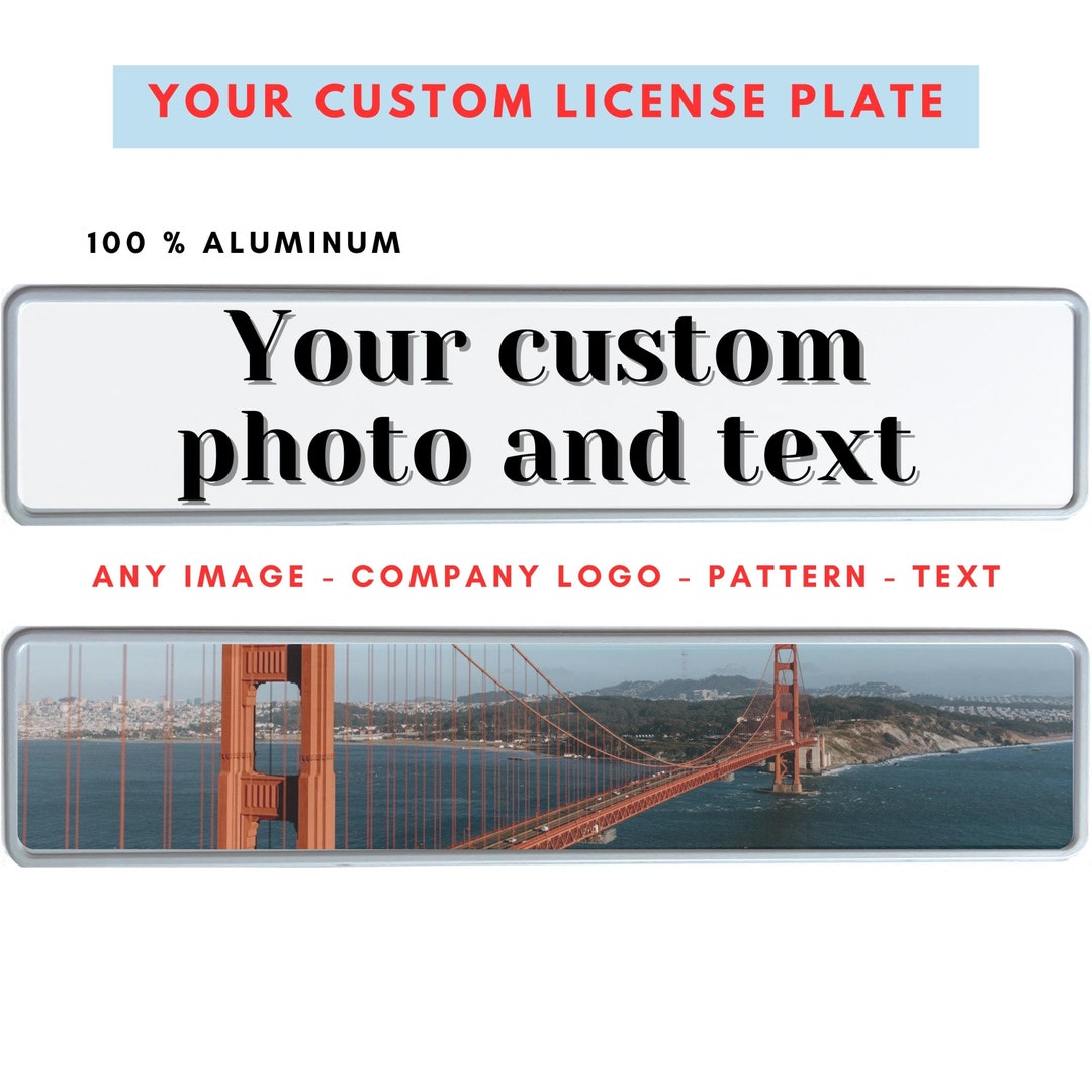 Custom European License Plate – Personalized Name Sign With Photo Logo ...