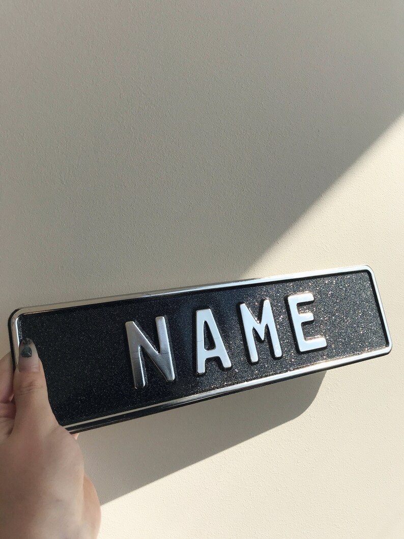 Custom Black Shiny Nameplate. Wall Hangings Signs. License - Etsy