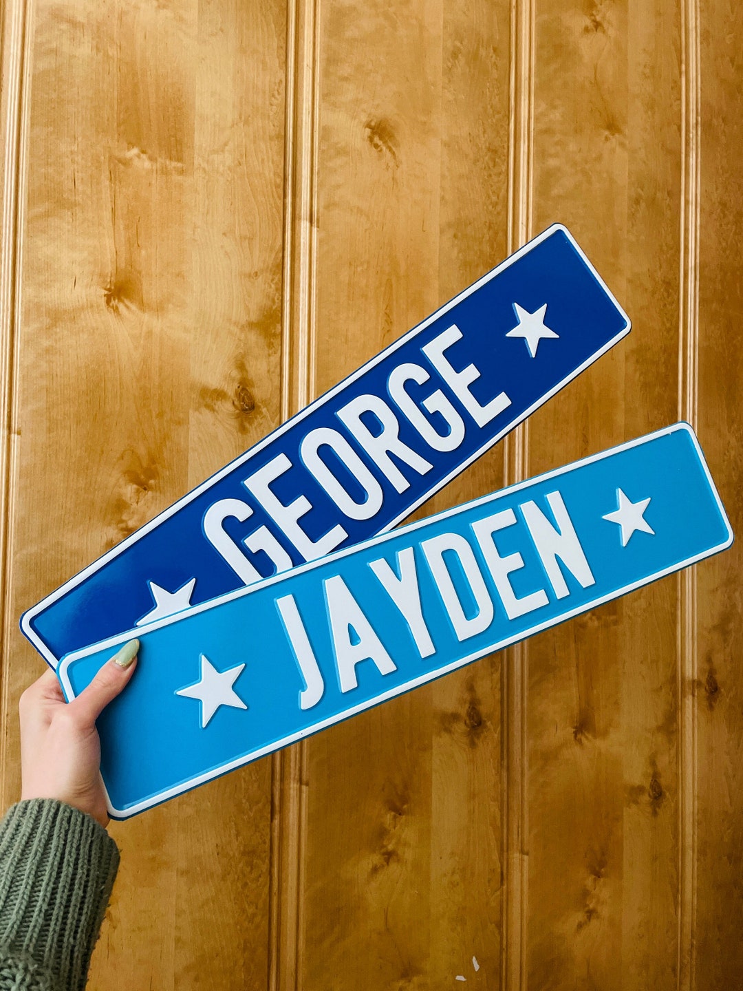 Street Front License Plate Delete. Custom Blue Nameplate. Long - Etsy