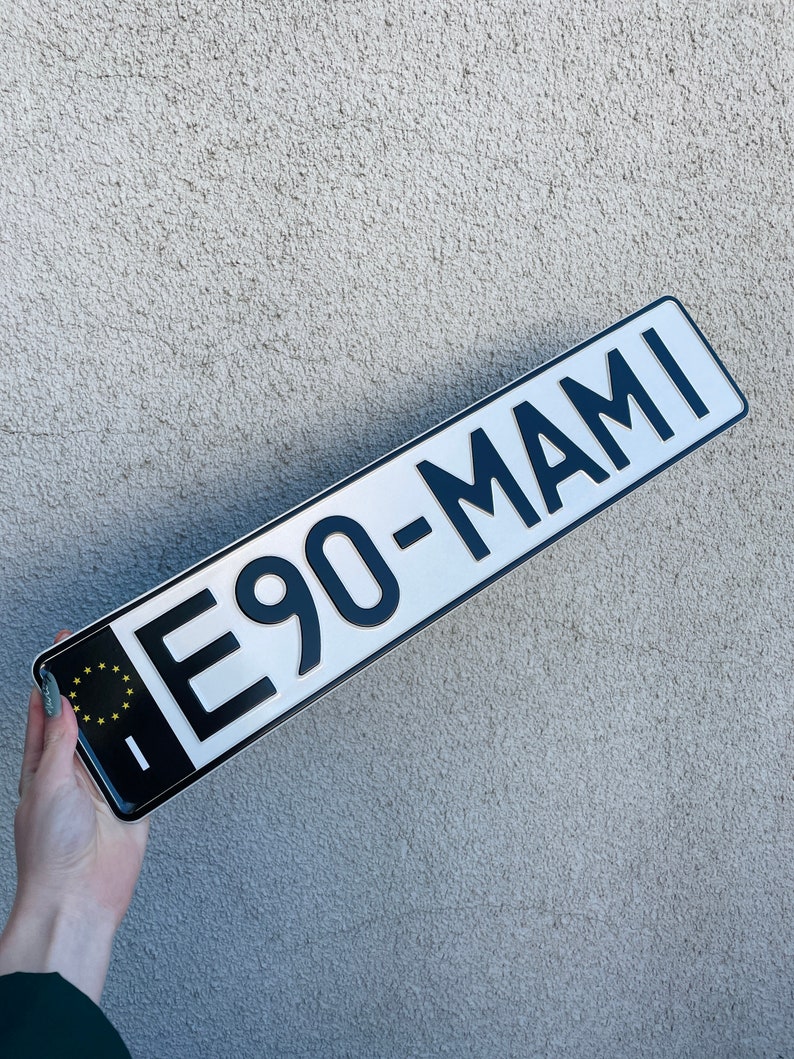 Custom European License Plate Name White German Reflective | Etsy