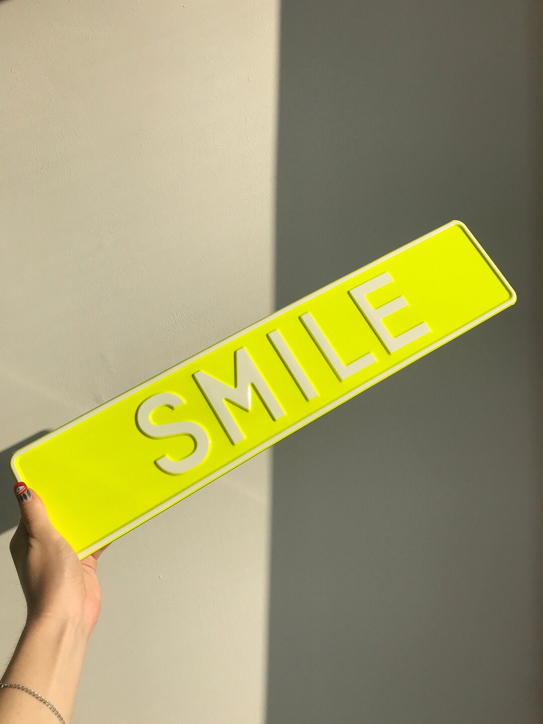 Custom Yellow Nameplate Smile. Wall Hangings Long Street Front - Etsy
