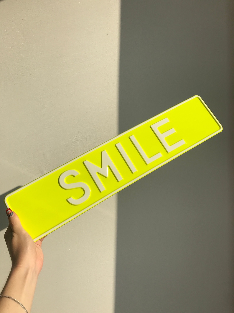 Custom Yellow Nameplate Smile. Wall Hangings Long Street - Etsy