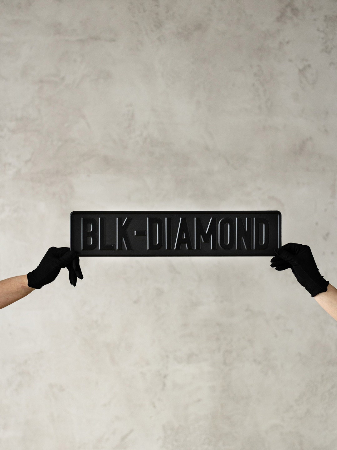 Custom Black on Black Nameplate Name Plate Black European License Home ...