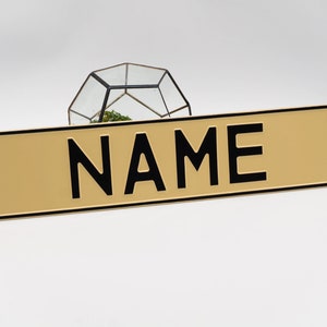 Beige License Plate Delete Name Plate Home Decor Metal Art Personalized ...