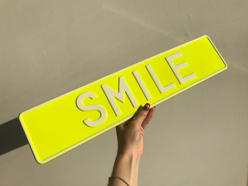 Custom Yellow Nameplate Smile. Wall Hangings Long Street - Etsy