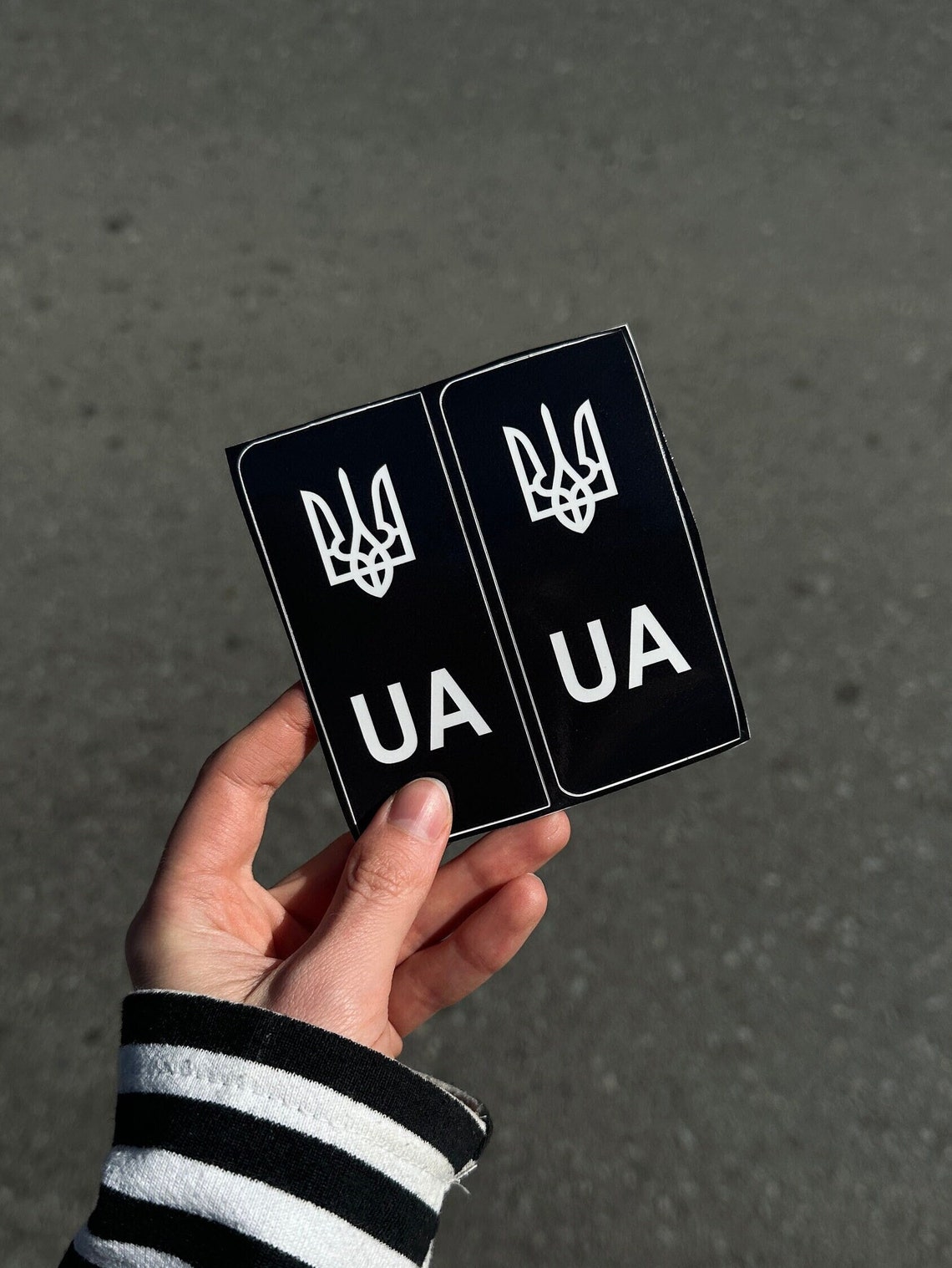 European License Plate Sticker, Euro Sticker UA, 2 Stickers, Black Blue ...
