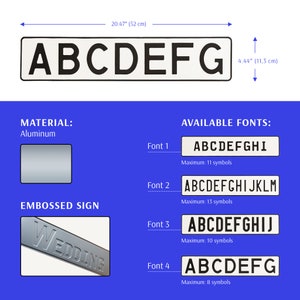 Custom European License Plate Delete Name White German Reflective Copy ...