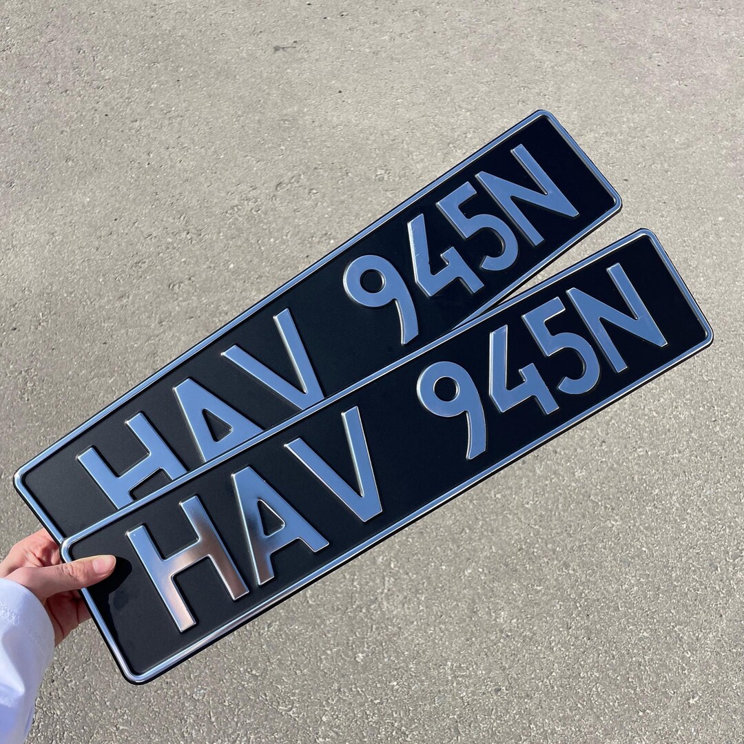 Custom Black Euro Front License Plate Delete, European Home Decor Metal ...