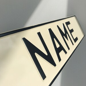 Beige License Plate Delete Name Plate Home Decor Metal Art Personalized ...