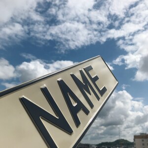 Beige License Plate Delete Name Plate Home Decor Metal Art Personalized ...