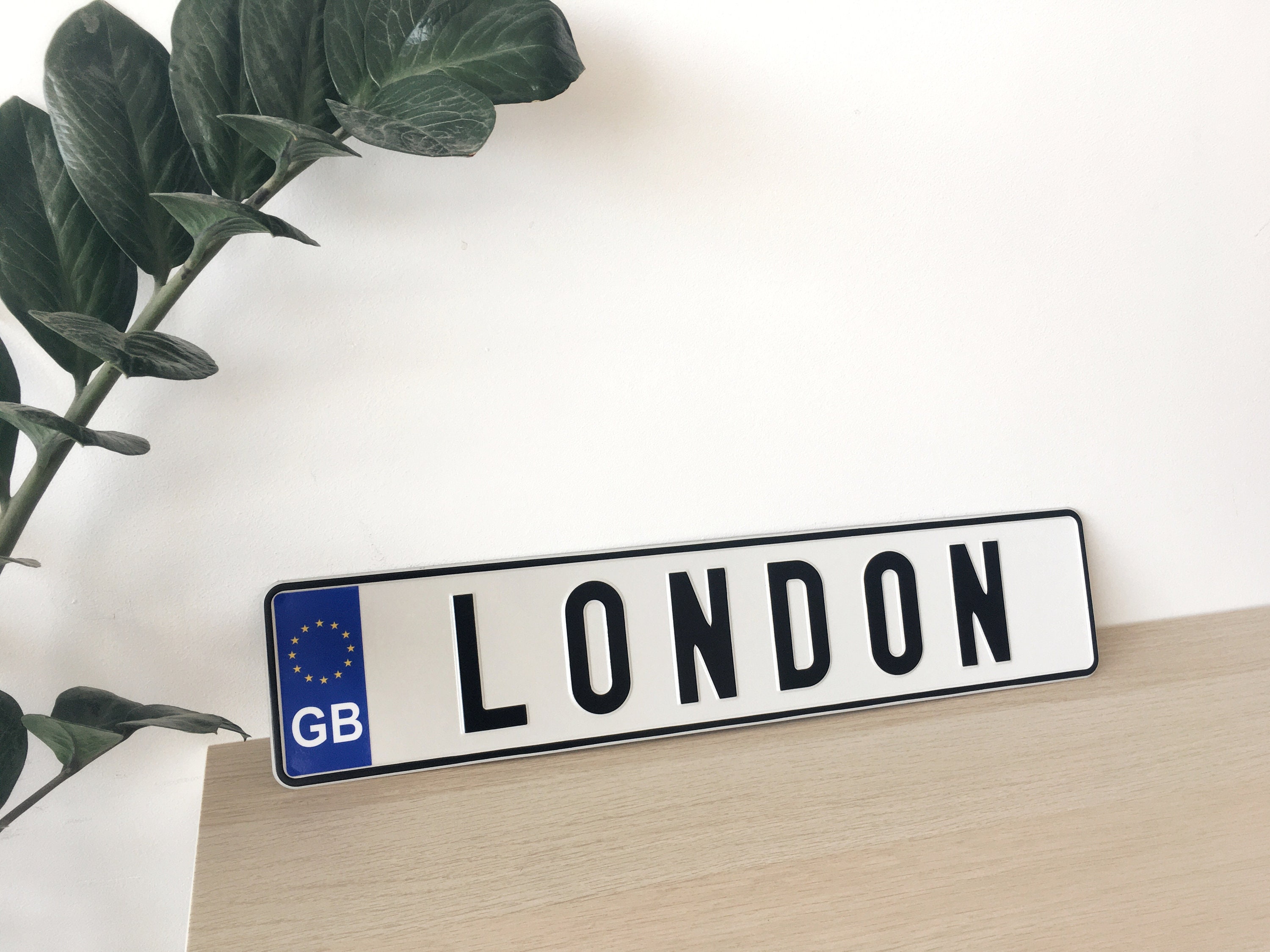 Custom European Embossed License Plate Name White Sign Copy ...