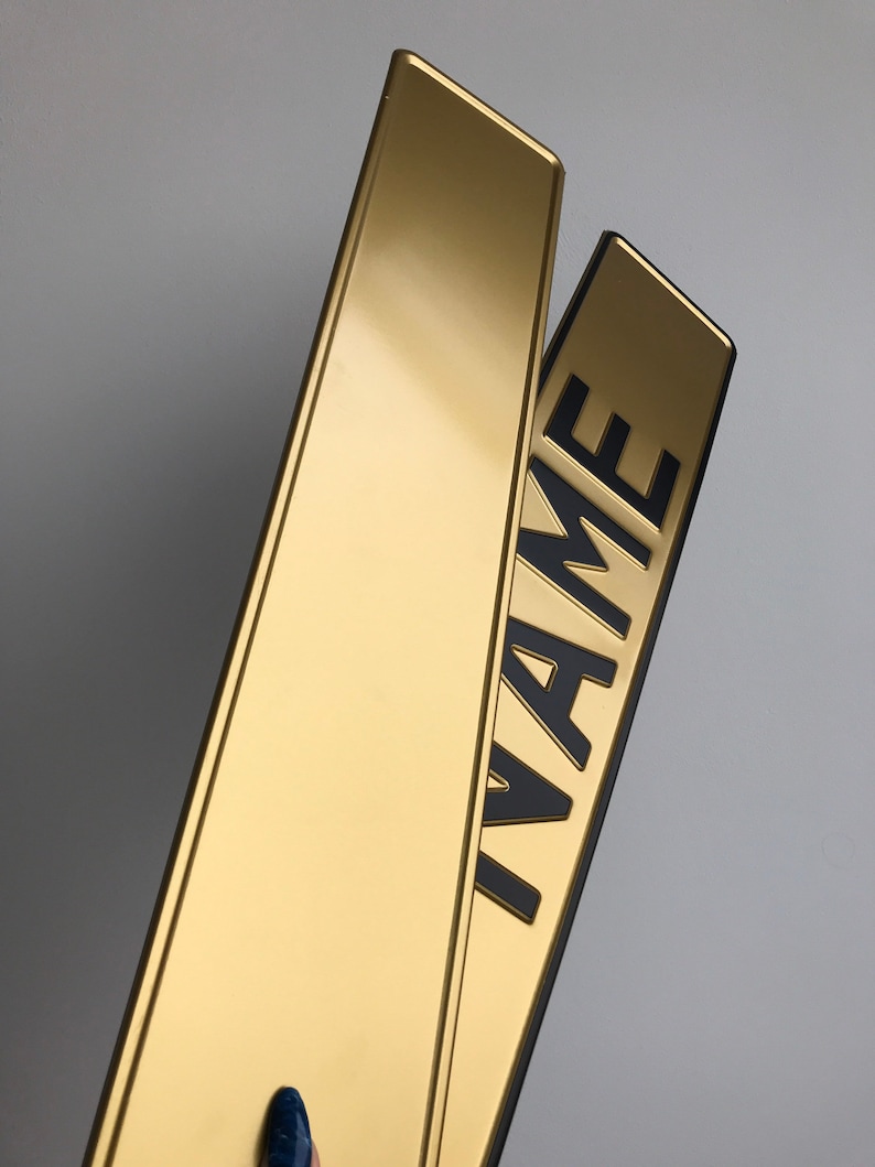 Custom Gold Name Badge Sign Plaque Plate License Name Metal - Etsy
