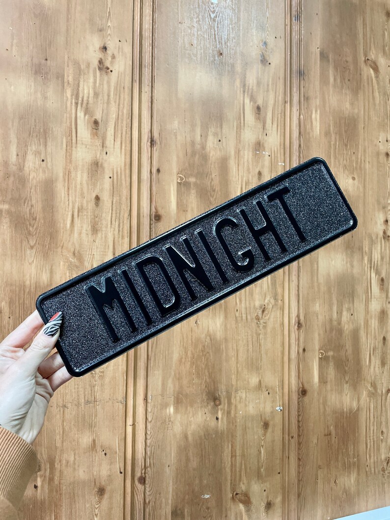 Custom Black on Black Nameplate. Wall Hangings Signs. License Plate ...