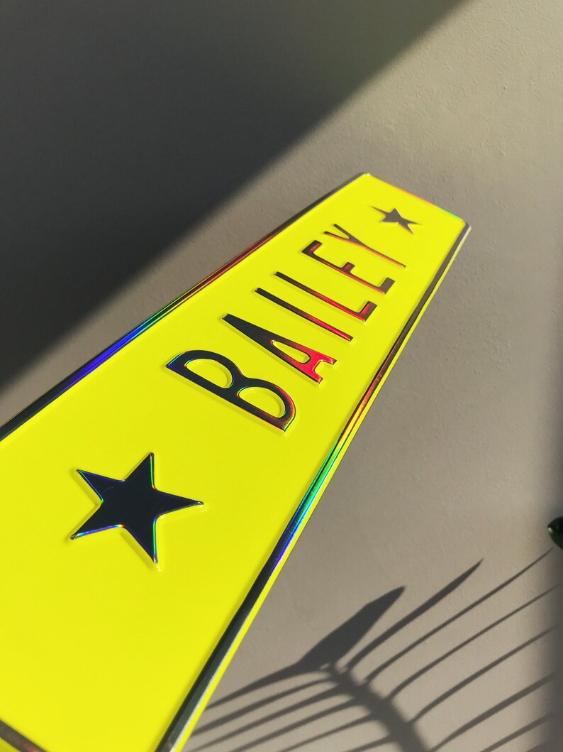 Custom Yellow Nameplate. Colorful Wall Hangings. Rainbow - Etsy