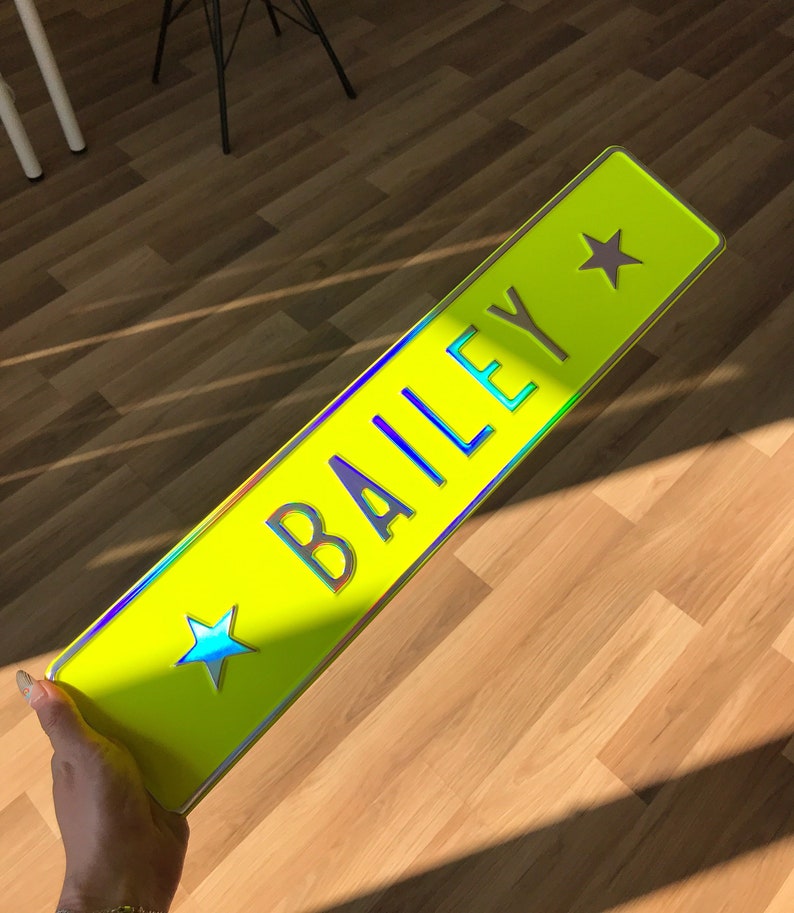 Custom Yellow Nameplate. Colorful Wall Hangings. Rainbow - Etsy