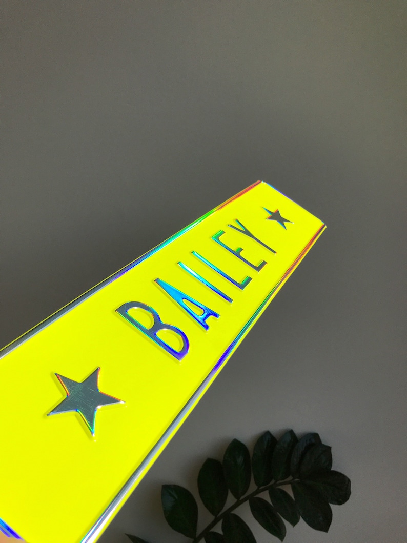 Custom Yellow Nameplate. Colorful Wall Hangings. Rainbow - Etsy