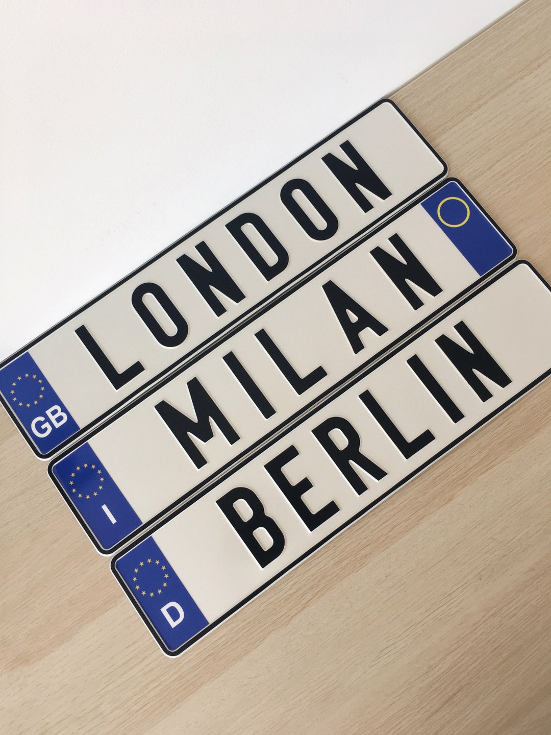 Custom European Embossed License Plate Name White Sign Copy ...