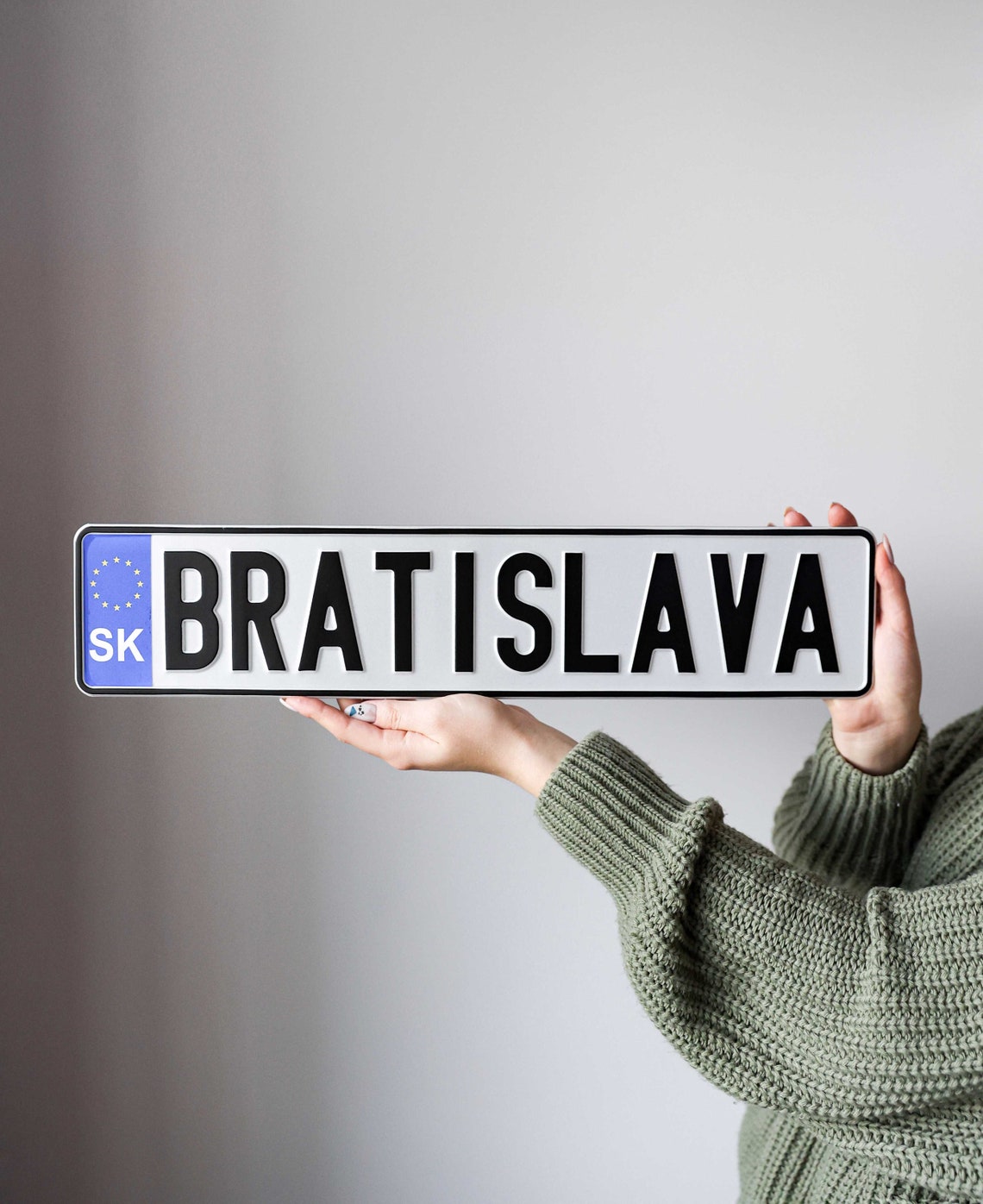 Custom European License Plate Name White German Reflective Copy ...