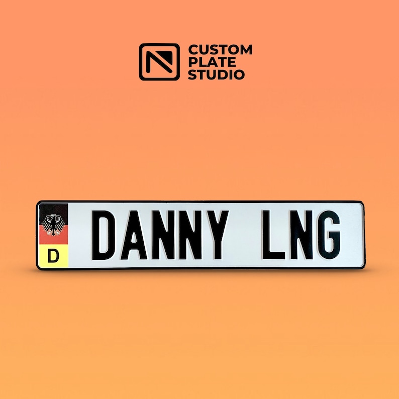 Custom European License Plate Name White German Reflective Copy ...