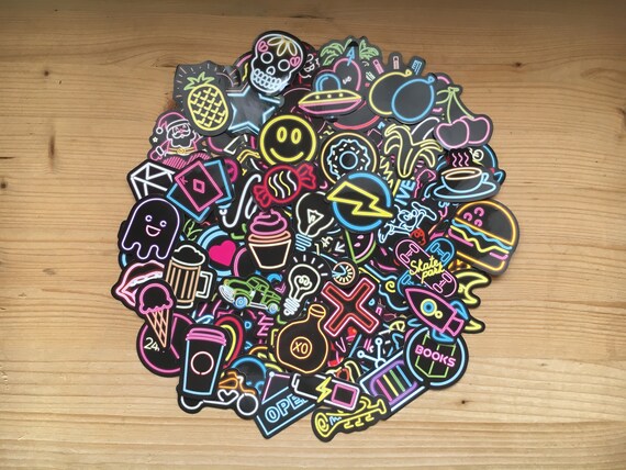 Lot of Neon stickers light sign LED neon tube vinyl | Etsy