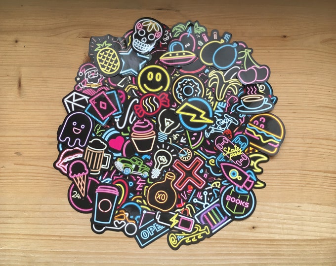 Lot of Neon Stickers Light Sign LED Neon Tube Vinyl - Etsy