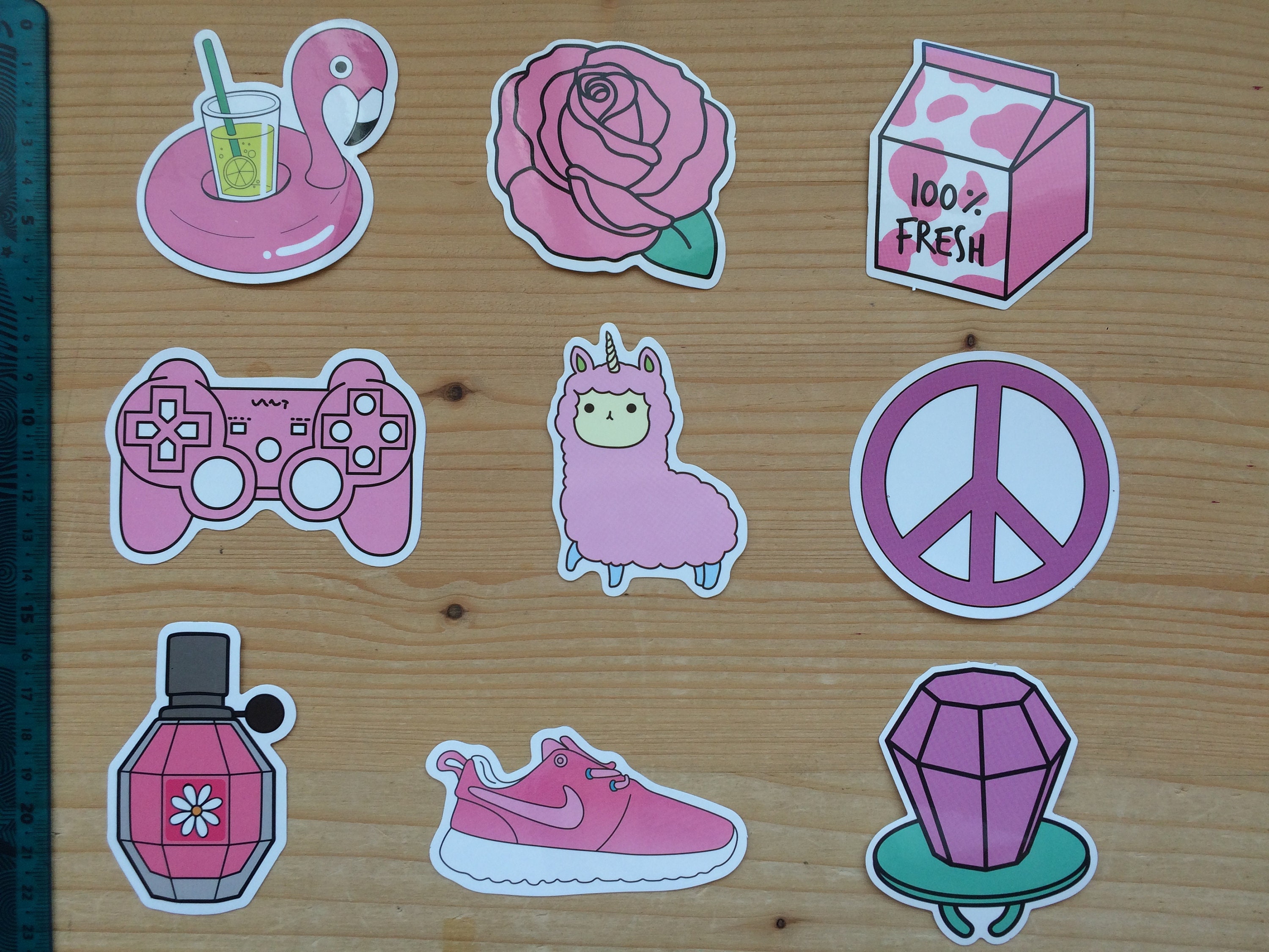 Lot of Stickers Rose Girly Color Pink Girl Pink Stickers | Etsy