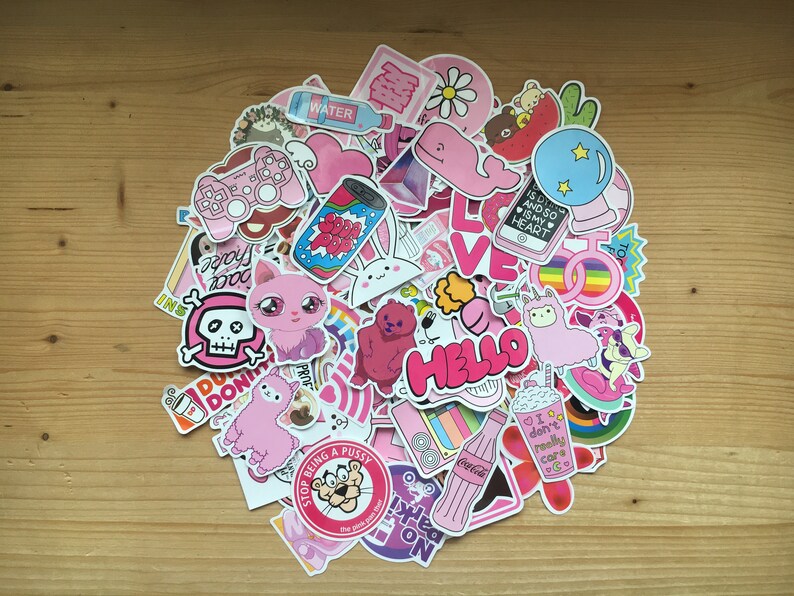 Lot of Stickers Rose Girly Color Pink Girl Pink Stickers | Etsy