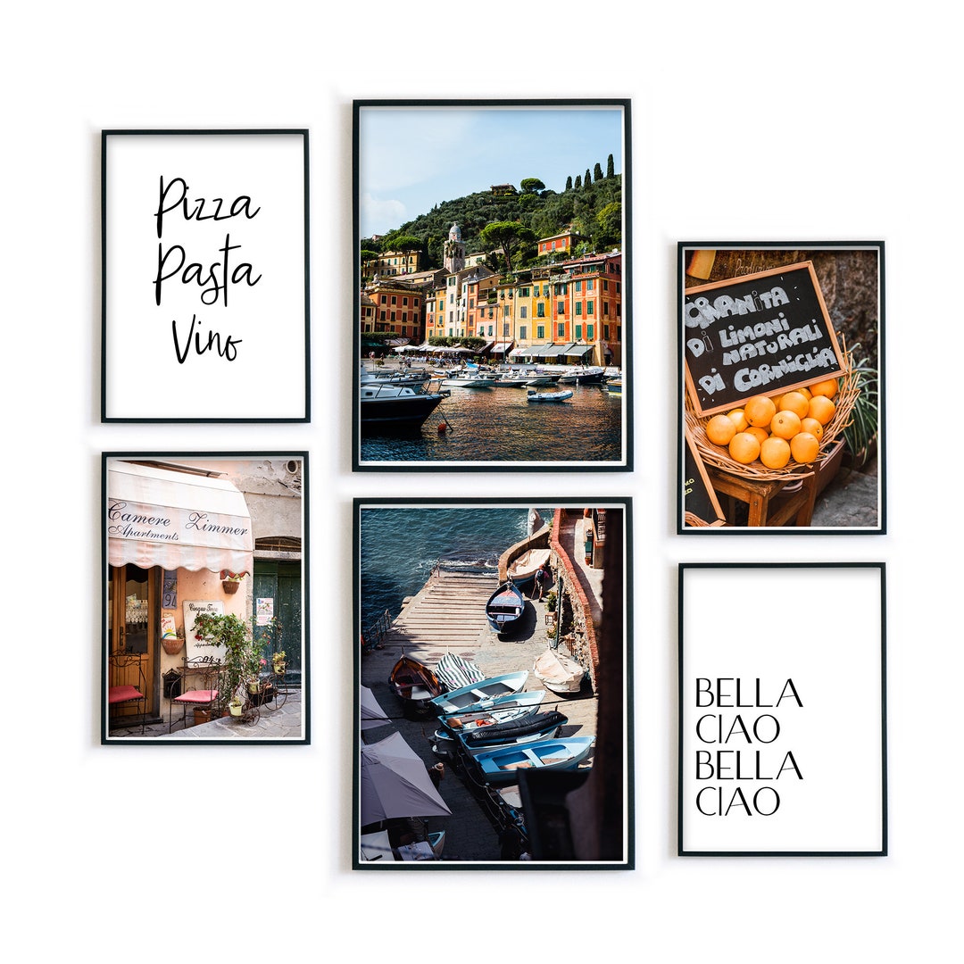 Poster Set Italy | Sayings Combined With Nature Pictures | Living Room ...