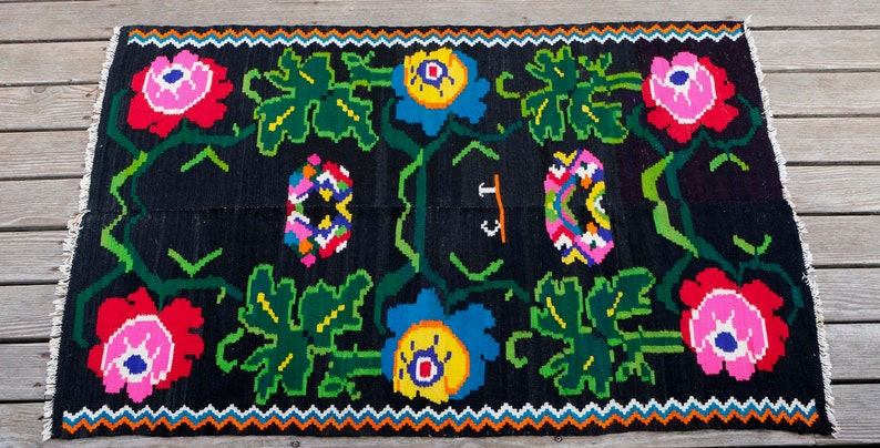 Bosnian Wool Rug Hand-woven From the 1970's - Etsy