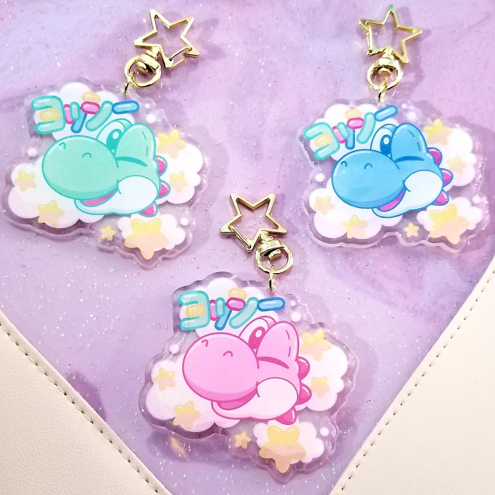 Kawaii Yoshi Acrylic Charm | Yoshi Charm | Yoshi Keychain - Etsy