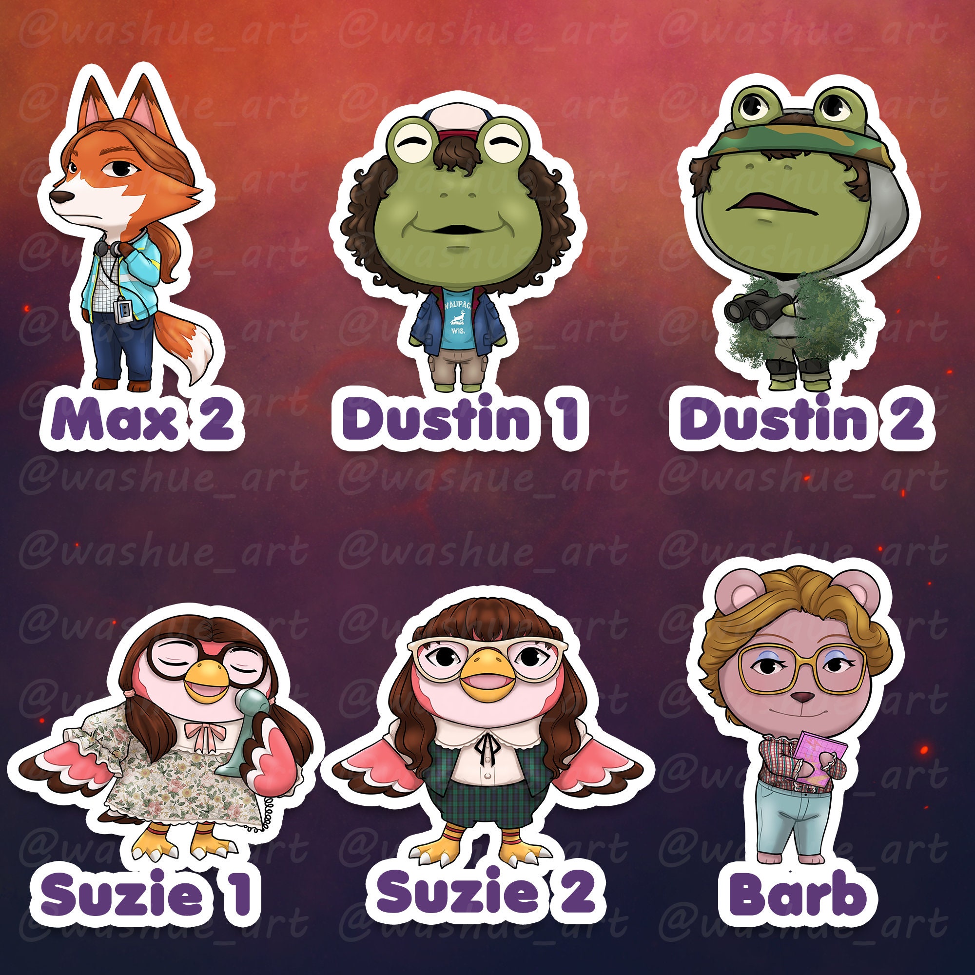 Stranger Things Villager Stickers Animal Crossing - Etsy Ireland