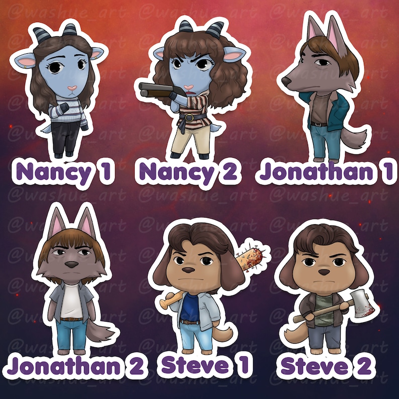 Stranger Things Villager Stickers Animal Crossing - Etsy Ireland