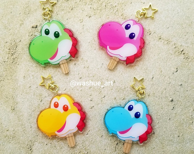 Yoshi Popsicle Acrylic Charms - Etsy