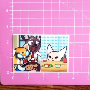 Retsuko Yelling at Fenneko Meme Vinyl Sticker - Etsy