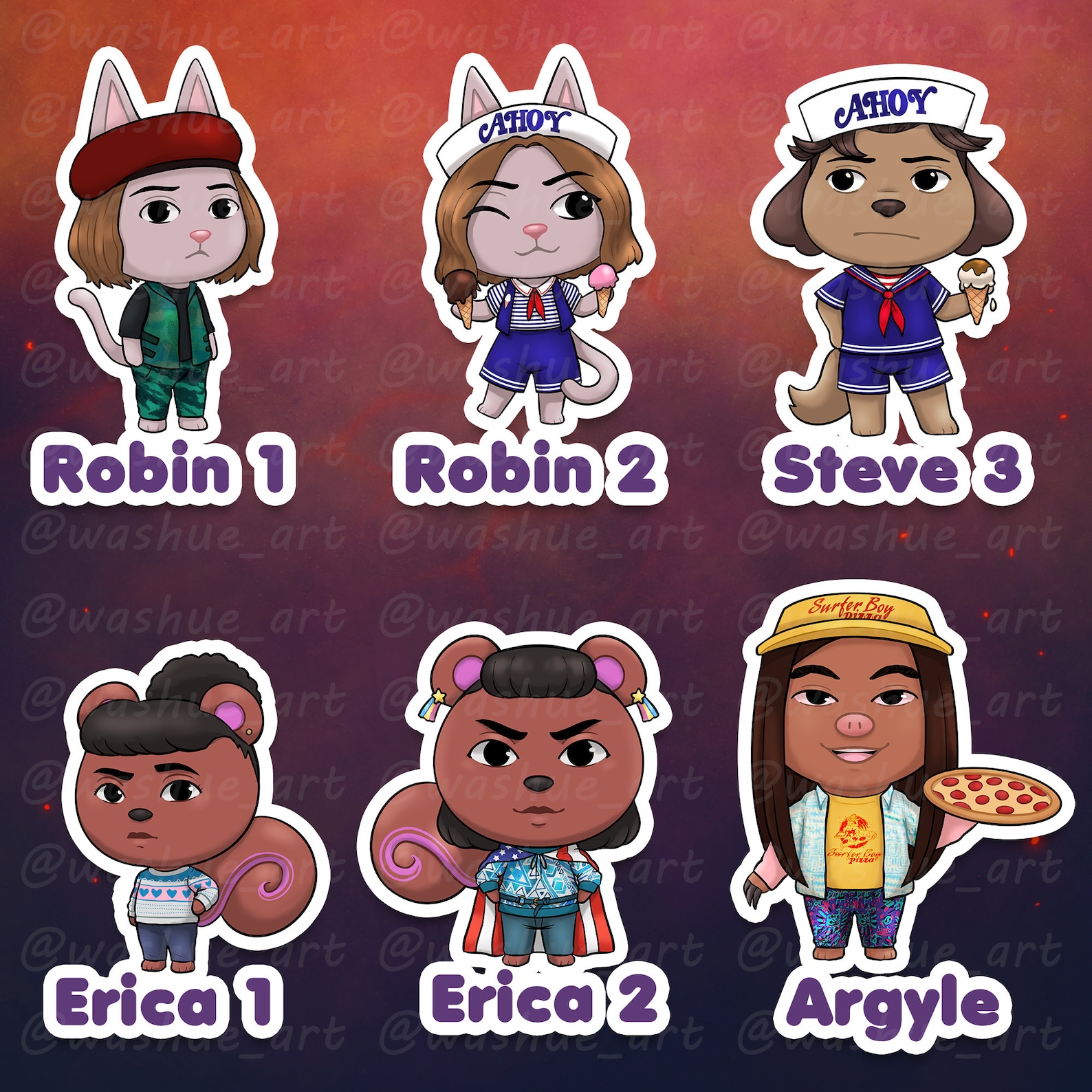 Stranger Things Villager Stickers Animal Crossing - Etsy Ireland