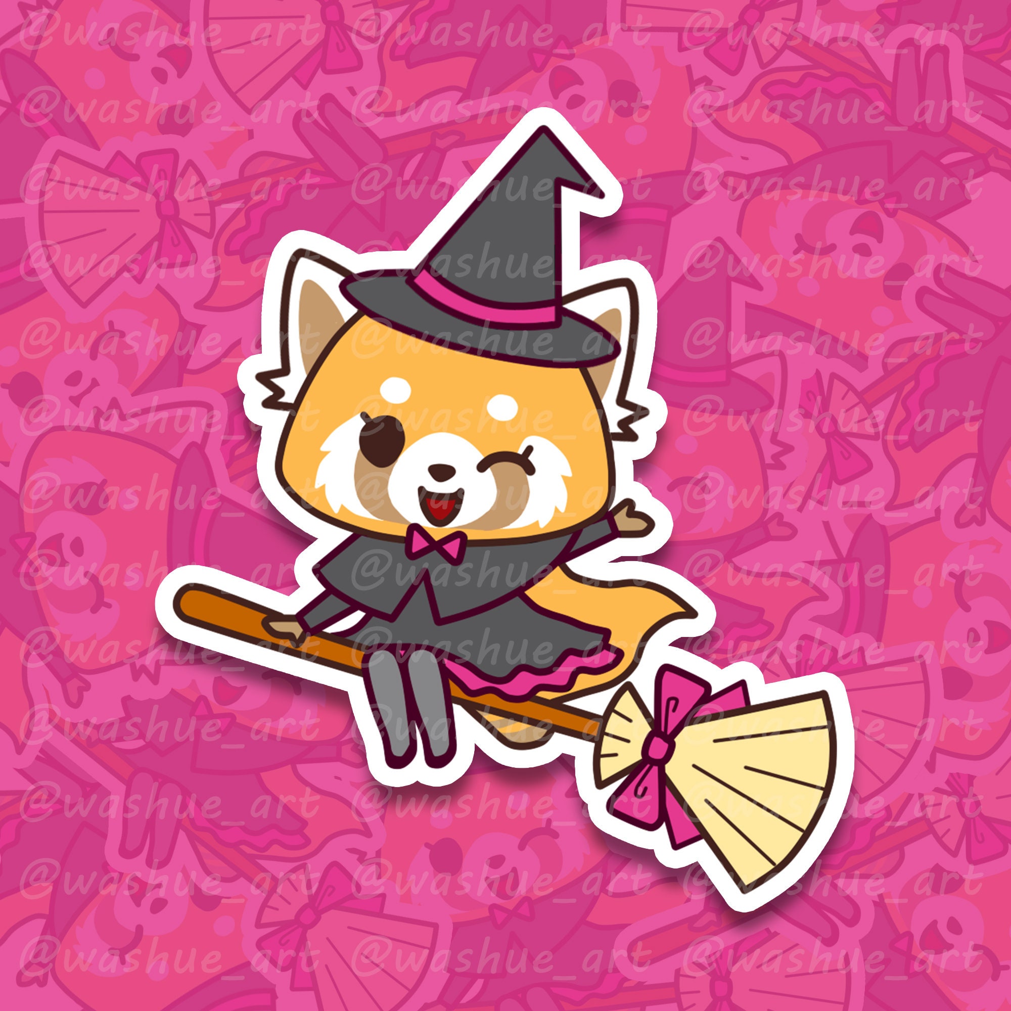 Halloween Retsuko Vinyl Sticker | Red Panda Sticker | Cute Witch ...