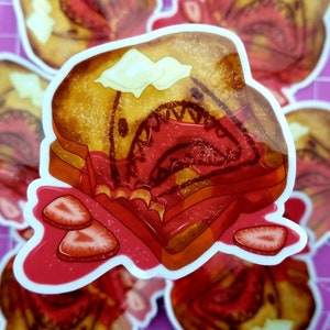 Shark French Toast Vinyl Sticker - Etsy