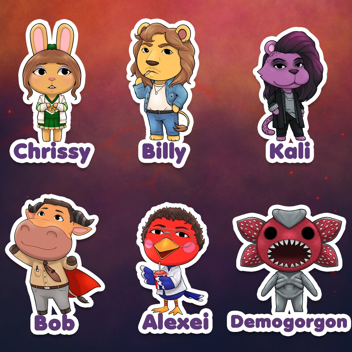 Stranger Things Villager Stickers Animal Crossing - Etsy Ireland