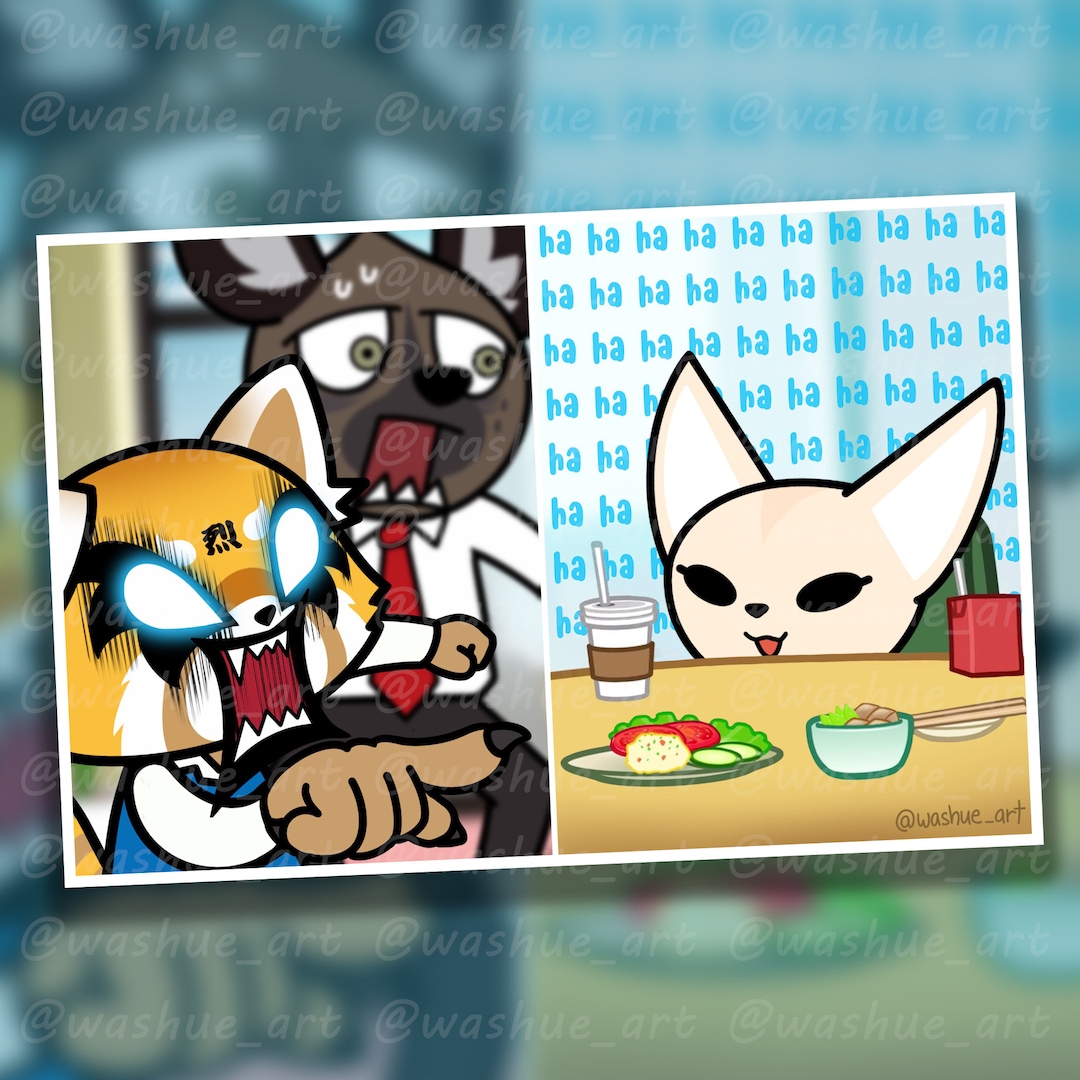 Retsuko Yelling at Fenneko Meme Vinyl Sticker - Etsy