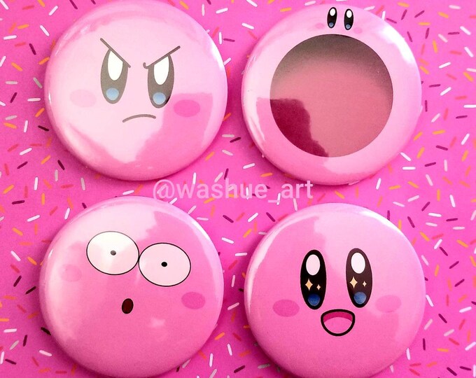 Kirby Waddle Dee Waddle Doo Kirby's Twinkle Night Fan Art Button Badge ...
