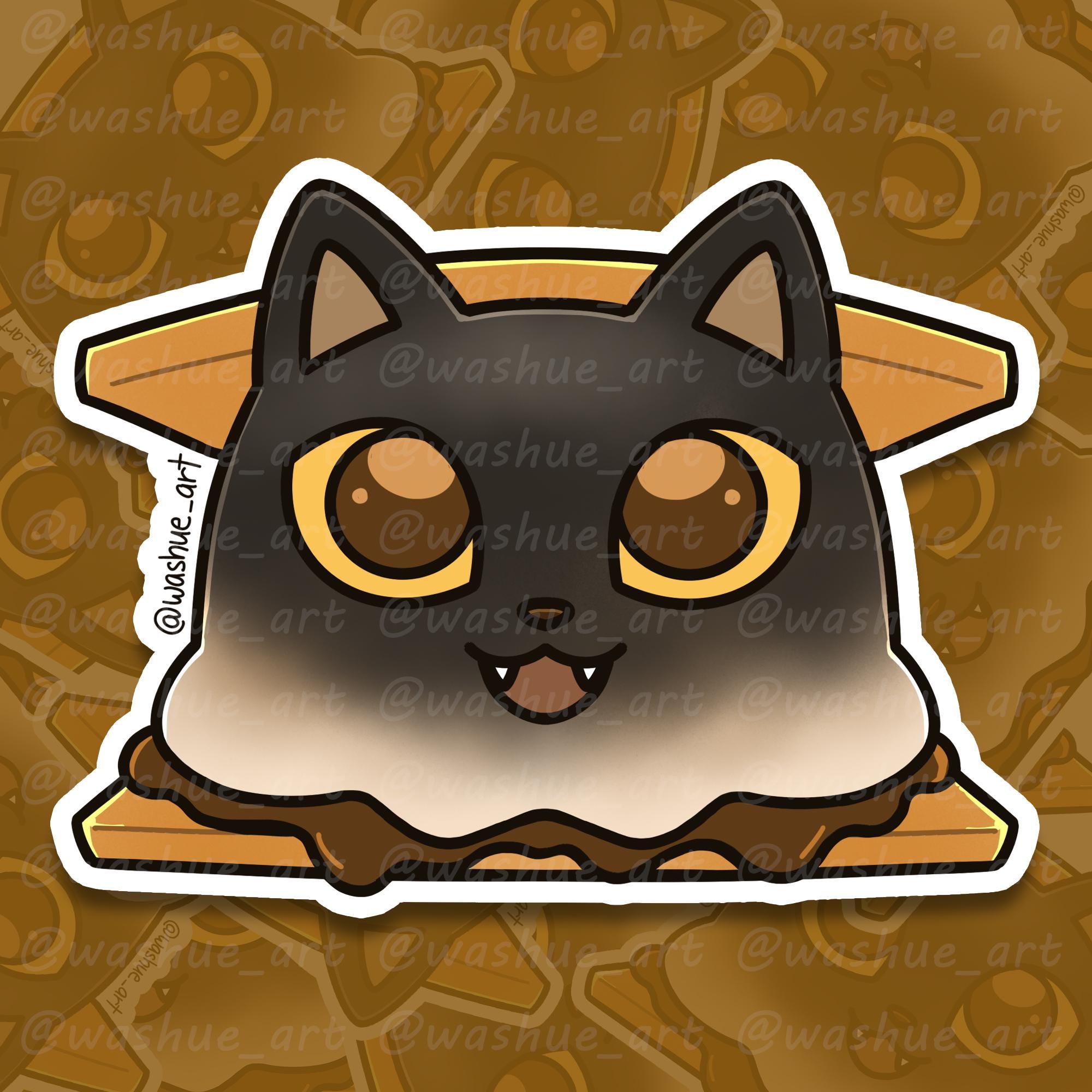 Smore's Cat Vinyl Sticker | Holographic Sticker - Etsy