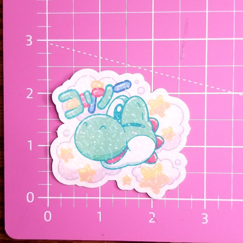 Kawaii Yoshi Vinyl Sticker Holographic Sticker - Etsy