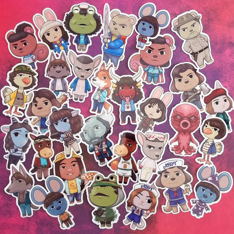 Stranger Things Villager Stickers Animal Crossing - Etsy Ireland