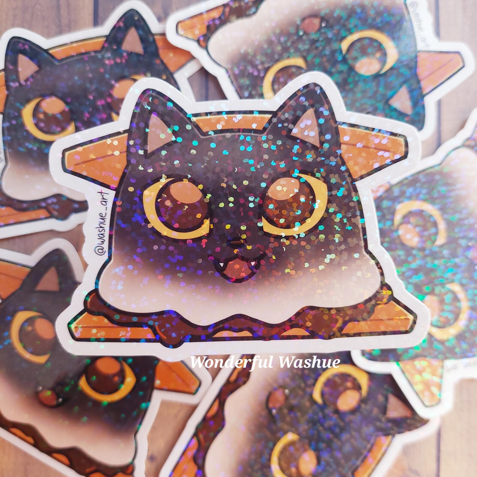 Smore's Cat Vinyl Sticker | Holographic Sticker - Etsy