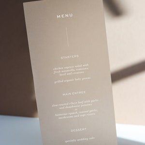 Nude Translucent Vellum Menu, Minimal Wedding Menu, Blush Elegant Menu ...