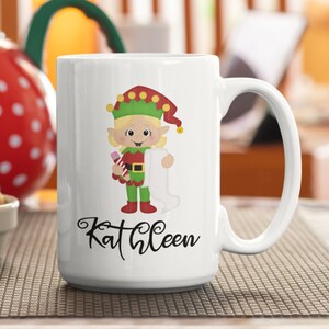 Christmas Elf Holiday Mugs, Snow Elf Christmas Mug, Children Christmas ...