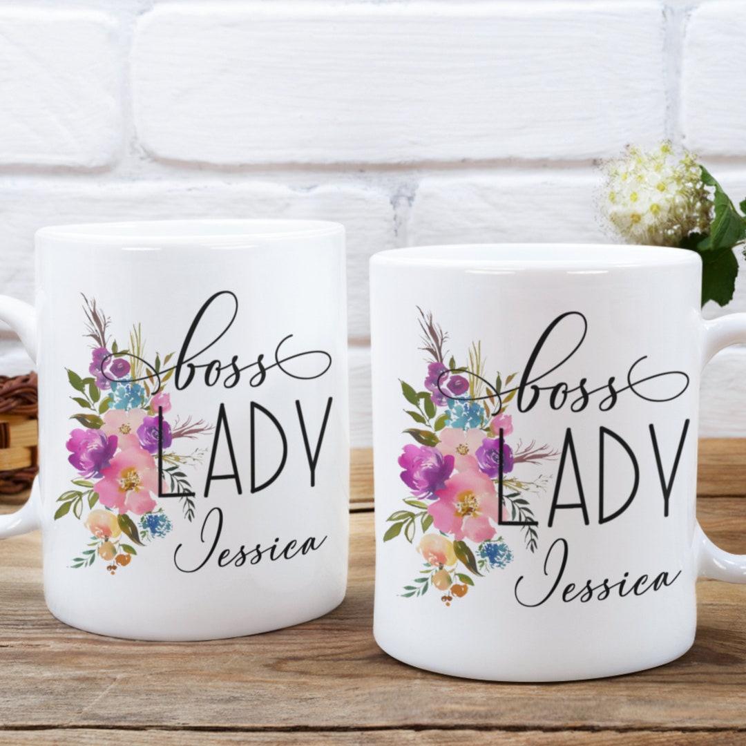 Personalized Name Boss Lady Custom Mug, Boss Gifts Girl Boss Coffee Cup ...
