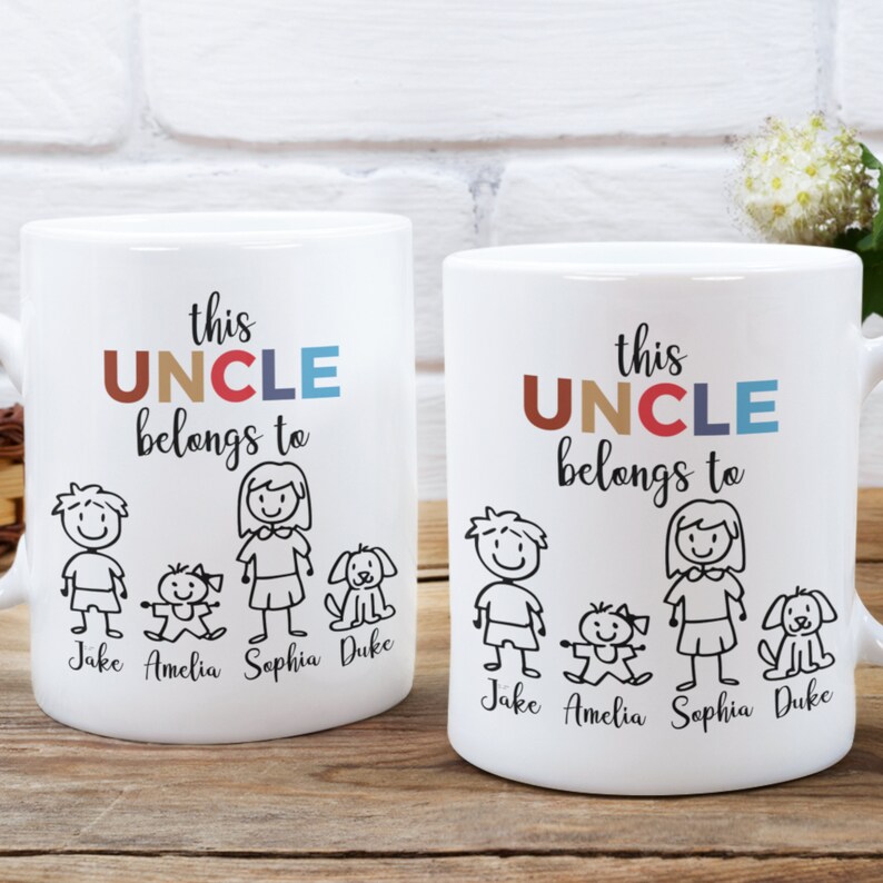 This Uncle Belongs To Stick Figure Family Uncle Coffee Mug - Etsy